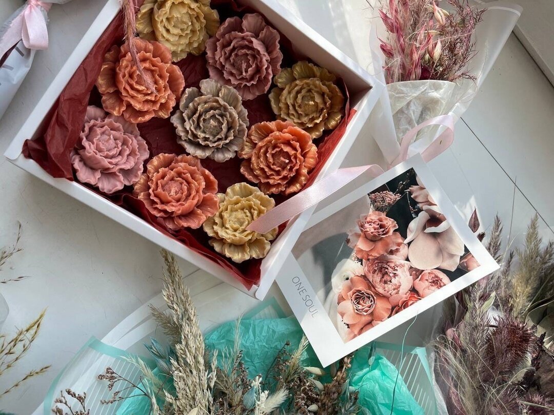 Силиконовая форма для свечей Пион