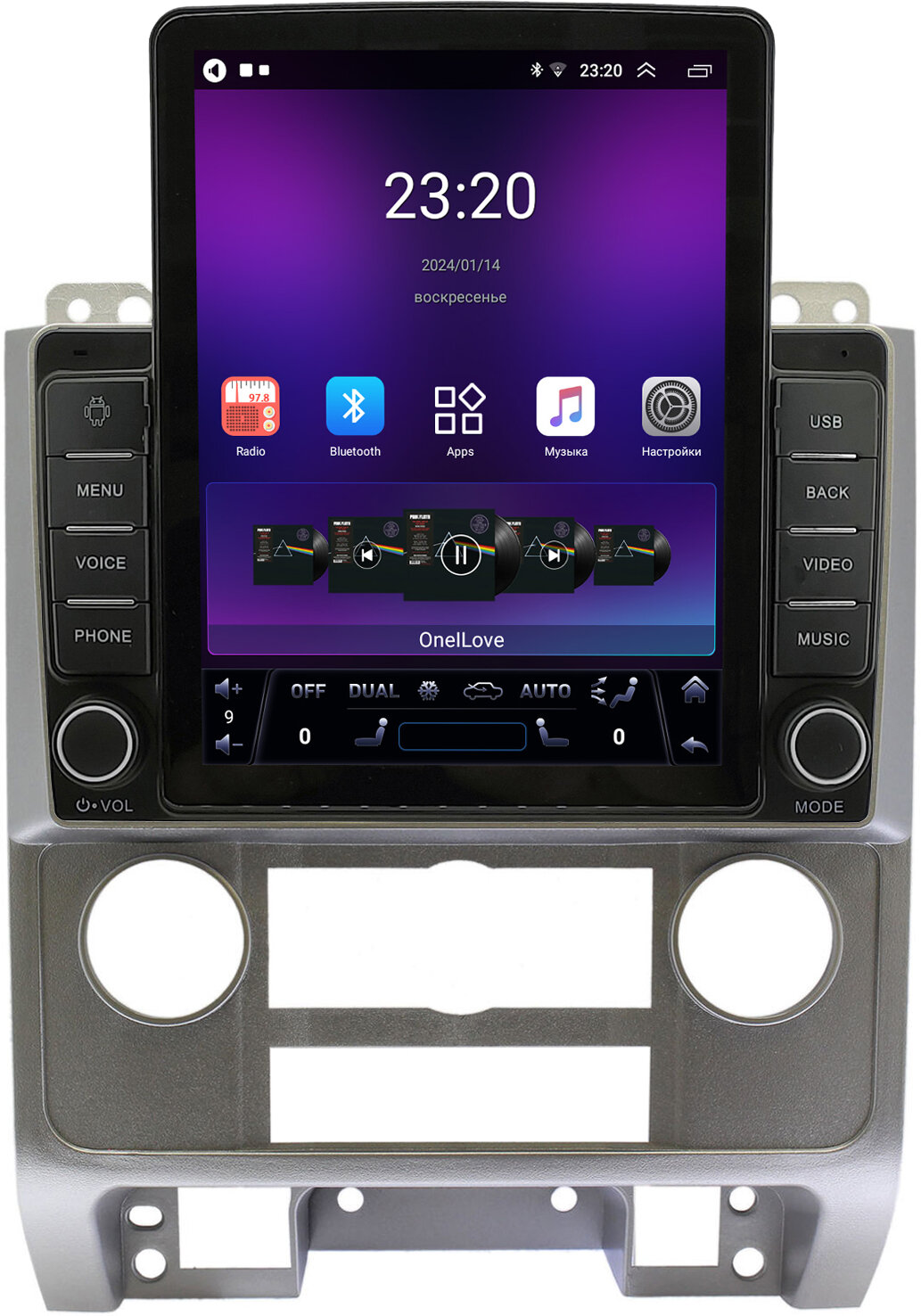Штатная магнитола Canbox GTR095-9278 Ford Escape 2 2007-2012 (серебрянная) Android 10 (QLed, 4/64, DSP, CarPlay)