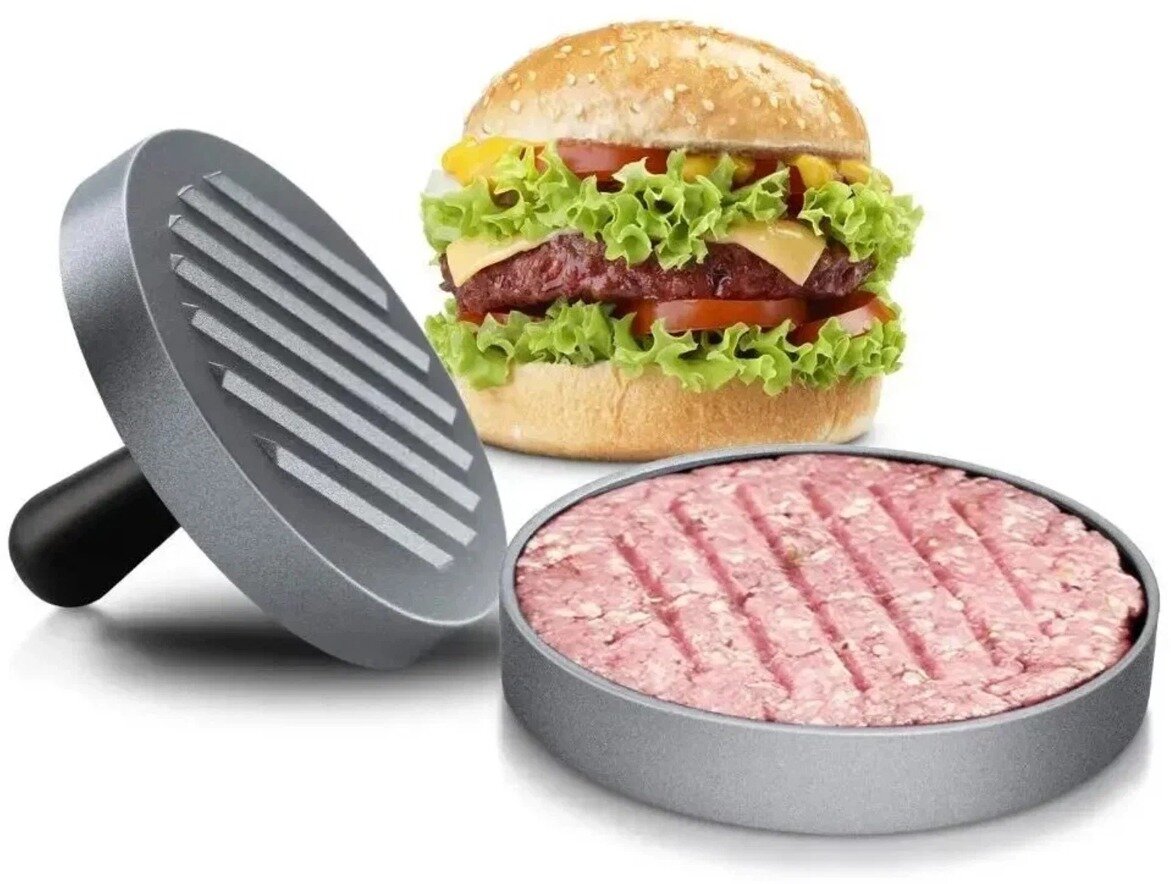 Пресс для бургеров, котлет и картофеля "11х11х2", серебристый