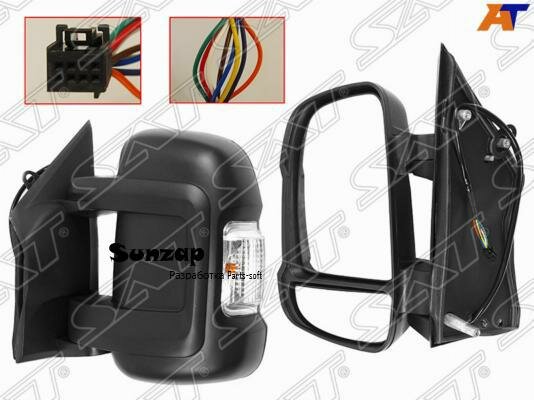 Зеркало Peugeot Boxer 06- / Citroen Jumper 06- (Слева/ Обогрев/ Регулировка/ Повторитель поворота/ 8 Sat арт. STFT76940B2