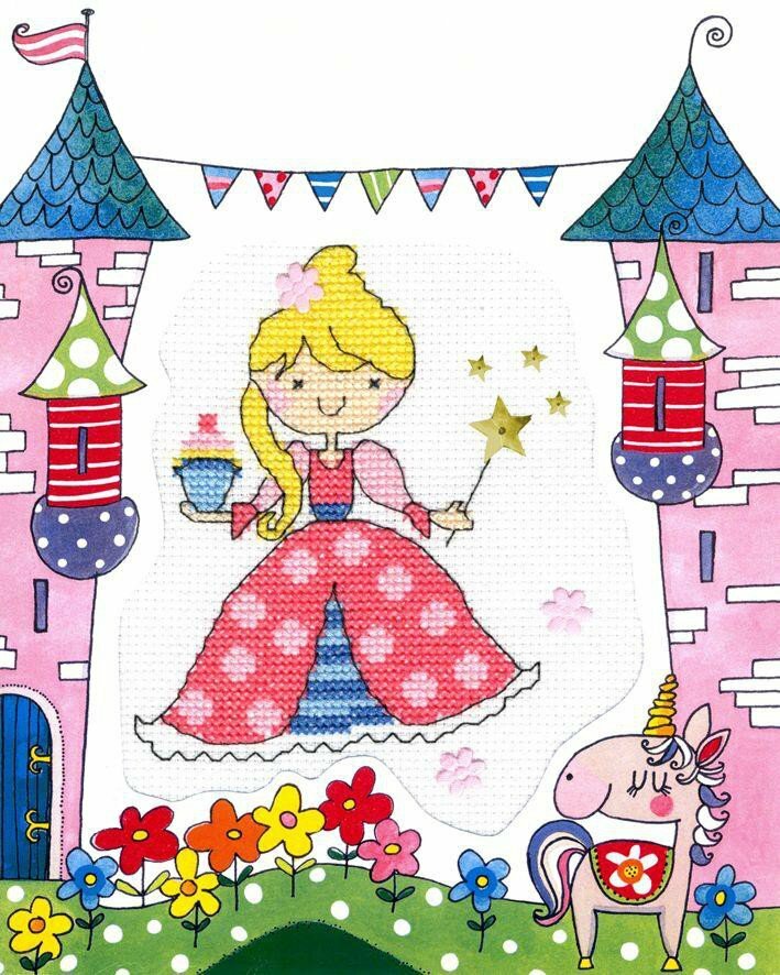 Вышивка Частичная, "Принцесса (Princess)" 11 Aida Bothy Threads (Великобритания) арт. XKK1