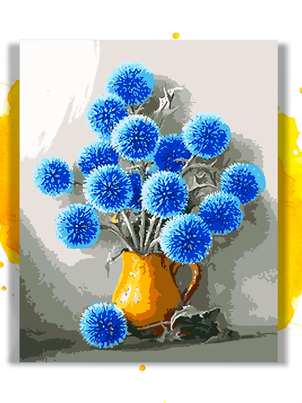 Картина по номерам на холсте Голубые цветы, 40 х 50 см