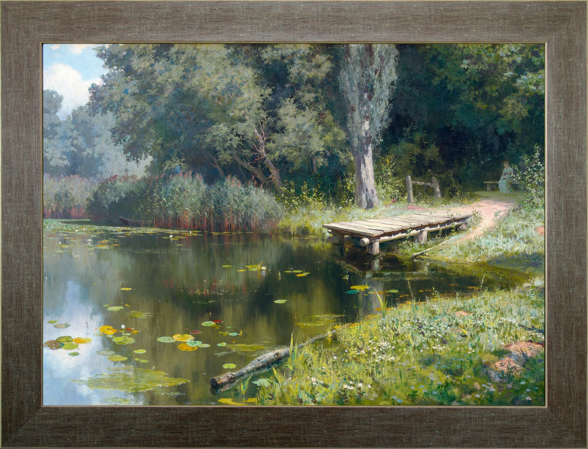 Репродукция картины В. Д. Поленов "Заросший пруд" 68х51