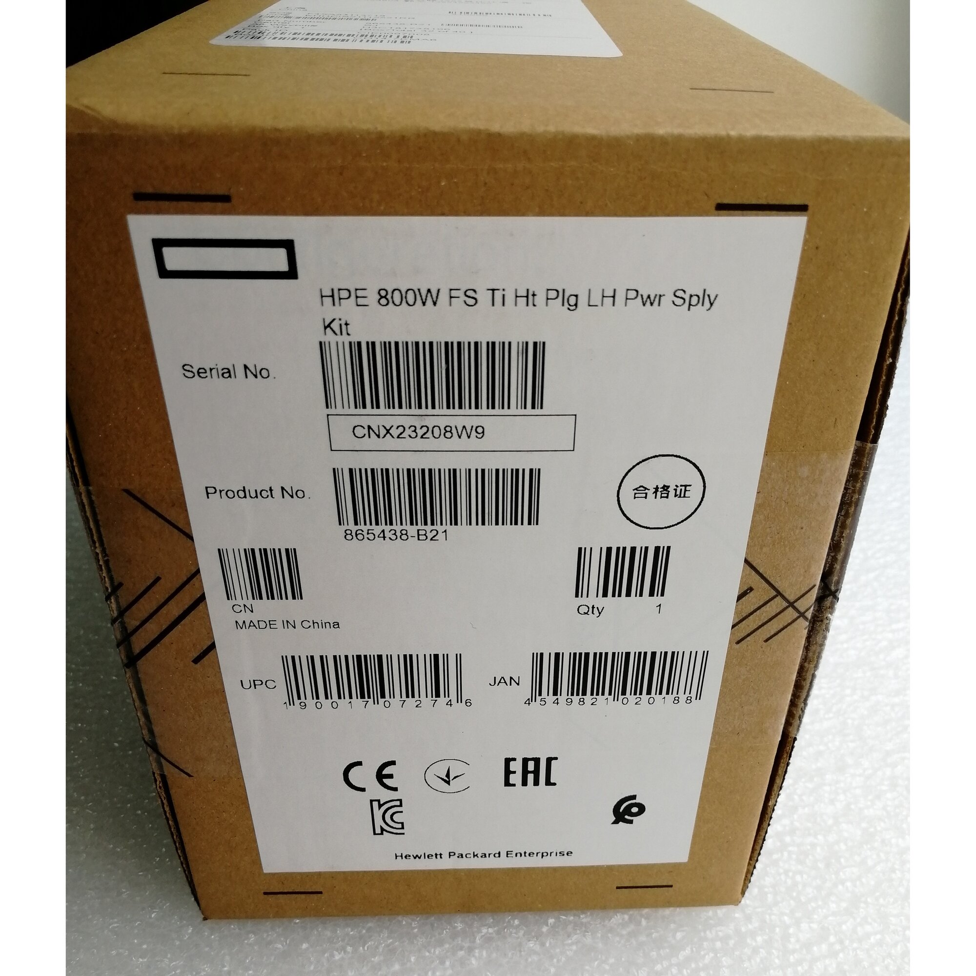 Блок питания HP 865438-B21 серверный для DL360 DL380 DL560 G10 800W 866793-001 865436-101 DPS-800AB-35