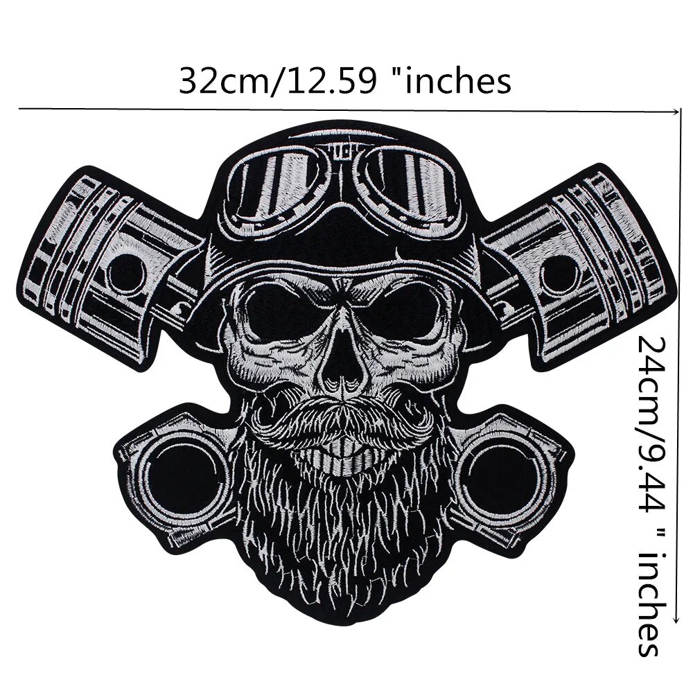 Байкерские нашивки с вышивкой черепа и пистолета A 1piece