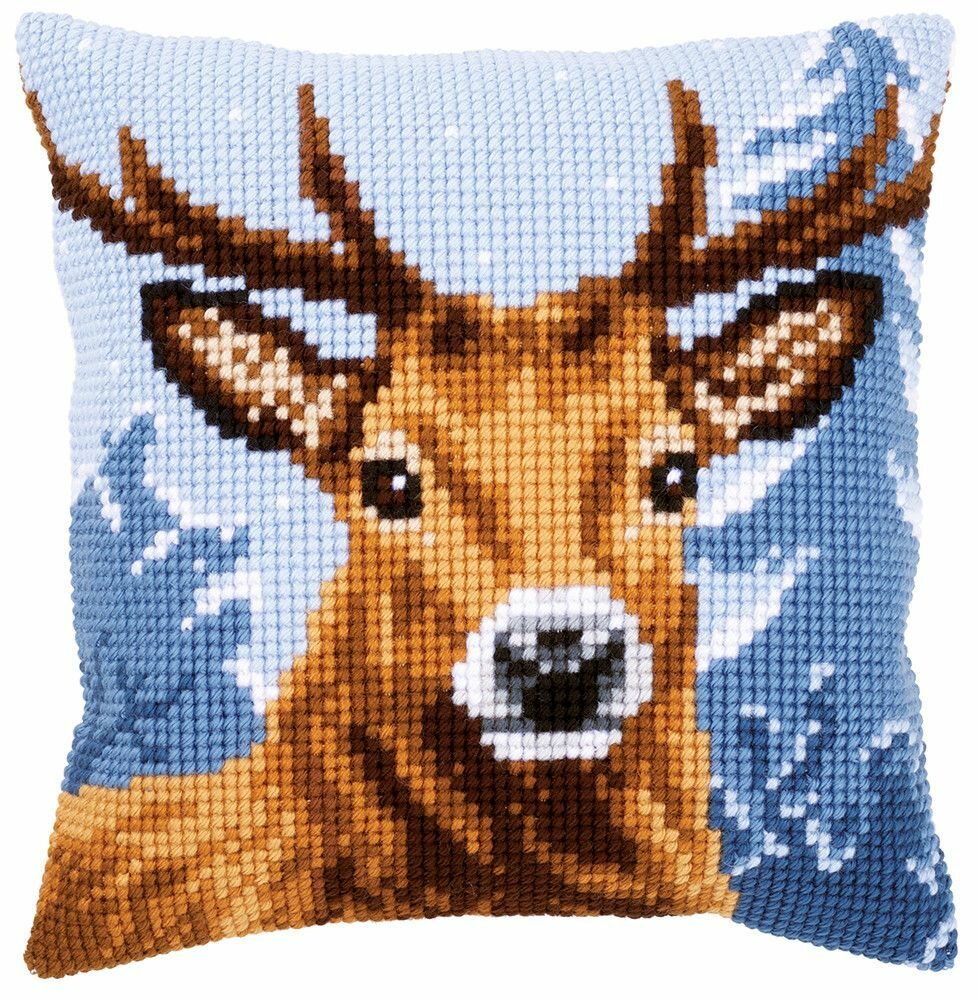 PN-0156293 Набор для вышивания крестом (подушка) Vervaco Deer, 40х40, несчетный крест. Олень.
