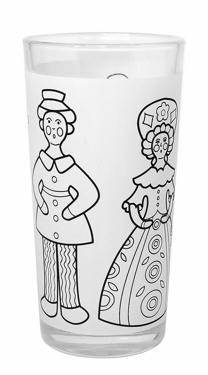 Стакан раскраска детский, под раскрасс, "Русские сказки", федерация, 250 мл. - 1 шт.