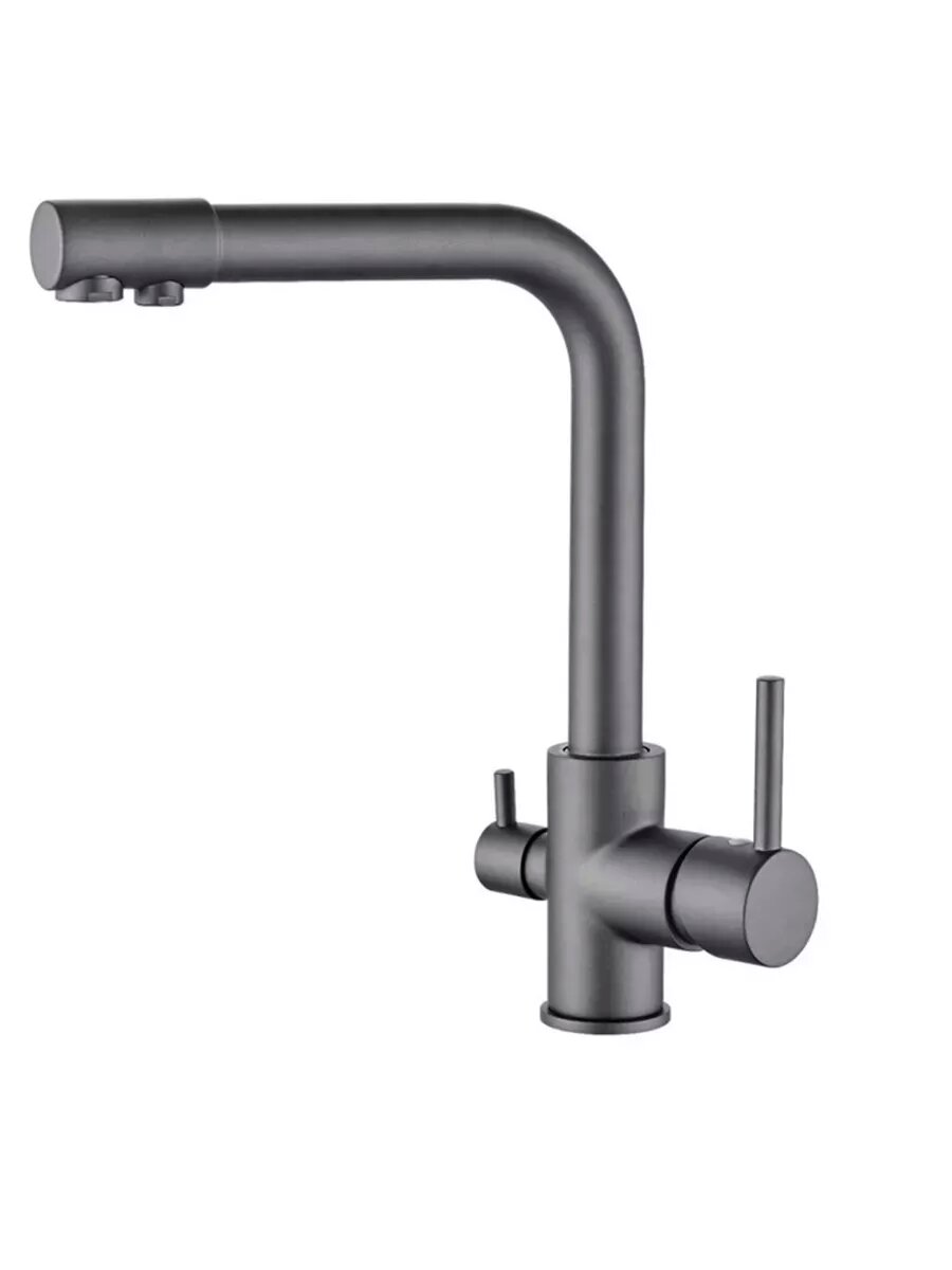 Смеситель Ledeme L4055U-3, для кухни, с фильтром, латунь, цвет графит