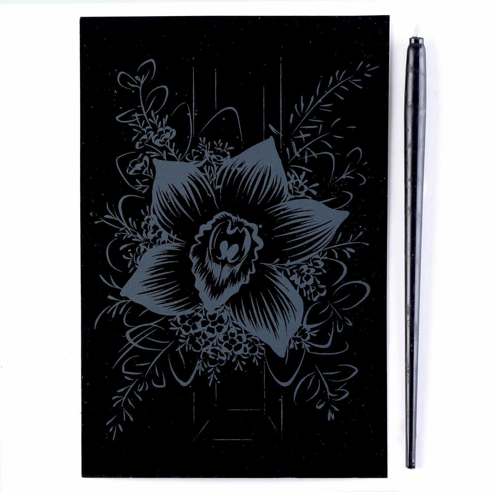 Гравюра малая "Нежная орхидея" с эффектом Голографии, набор для детского творчества Lori, скретч картина для детей