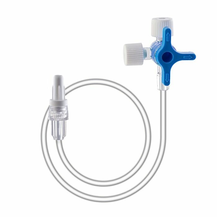 Краник инфузионный TOPMED, трехходовой, с удлинителем 10см - 10 штук
