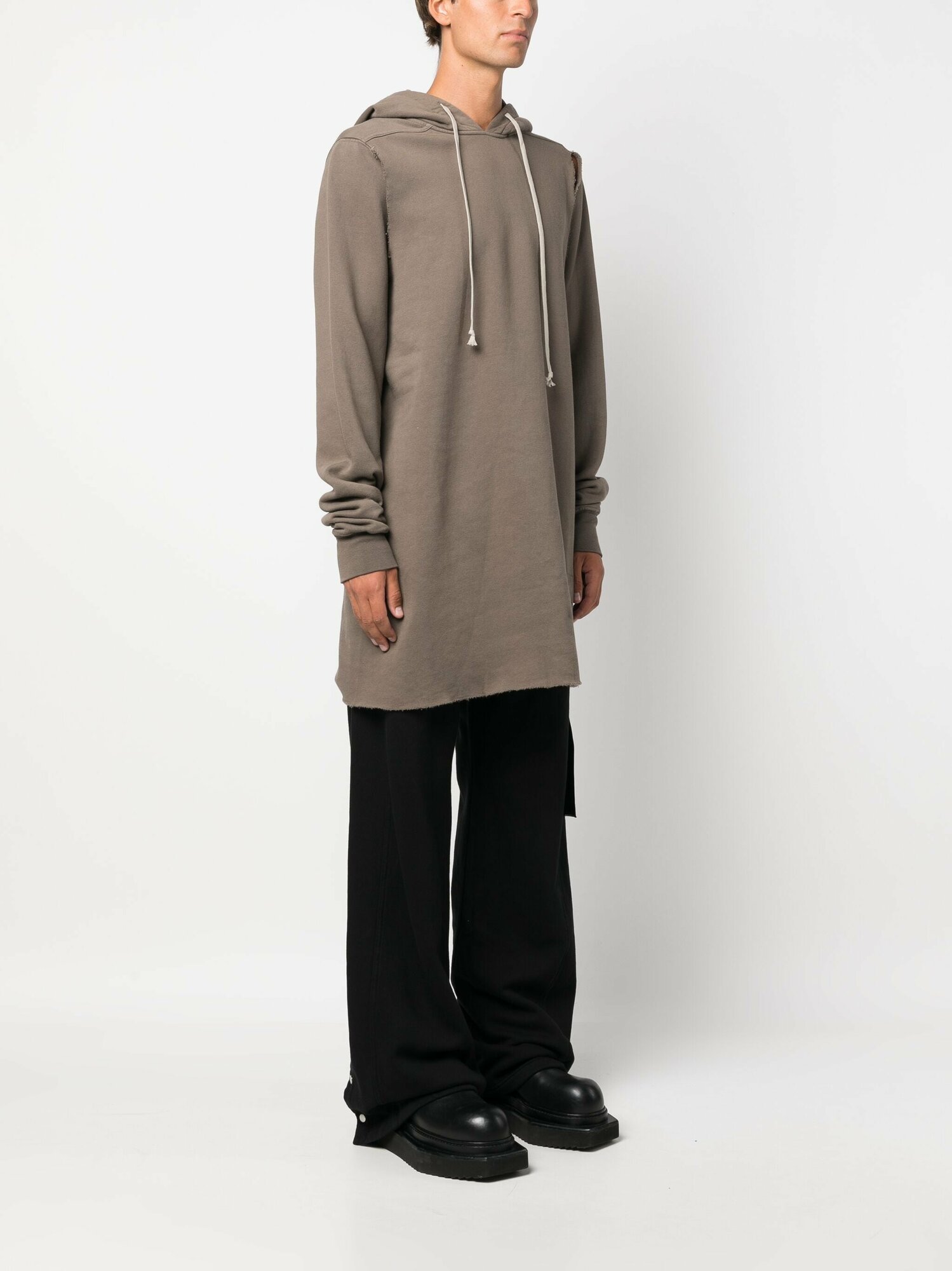 Худи Rick Owens Cut-out drawstring hoodie, размер 48, , brown — фото 1