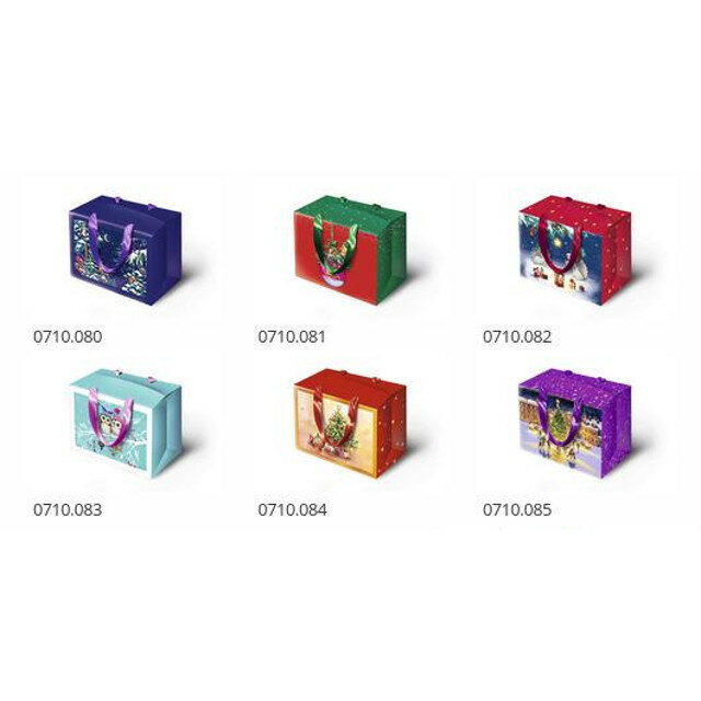 Сумка-коробка A из бумаги размер L 19,5×27×13 см цвет в ассортименте 1 шт для подарков