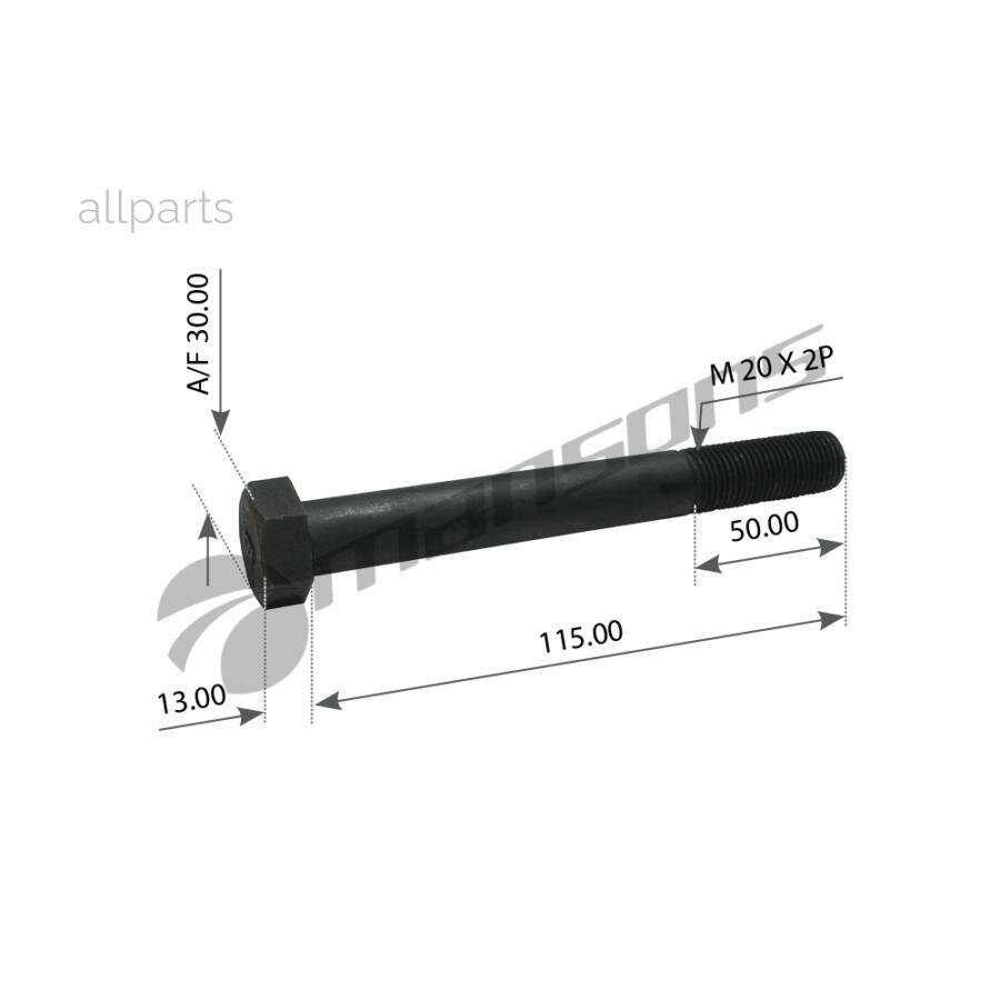 MANSONS 780021 болт амортизатора ! M20x2x50 L=115 \ROR