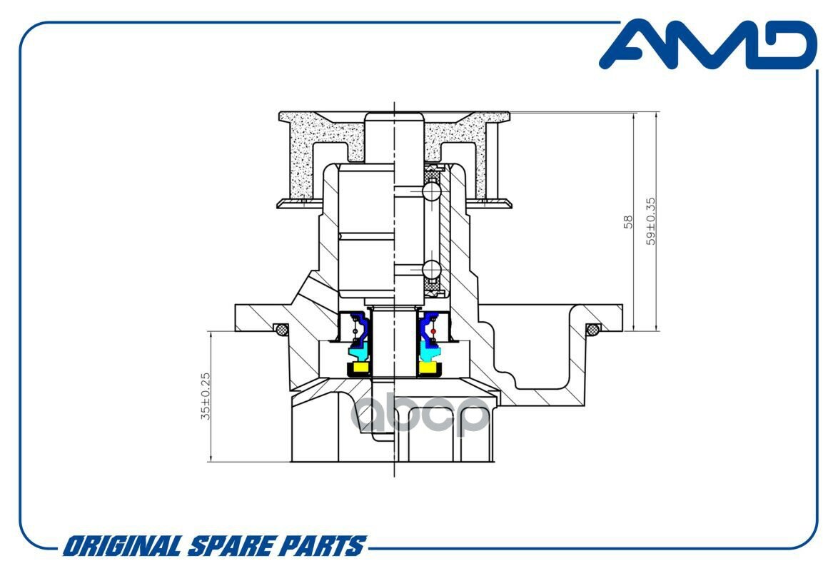 Помпа, Водяной Насос Opel Veca/B Astf/G Kade Dae Nex /Lanos 1.4-1.6 Amd Amd. pw27 AMD арт. AMD. PW27