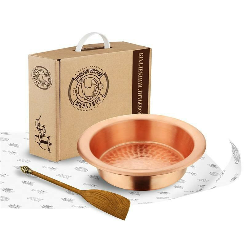 Кольчугинский мельхиор Набор для варки варенья: лопатка, таз для варенья 3 литра (С94208_ЛП)