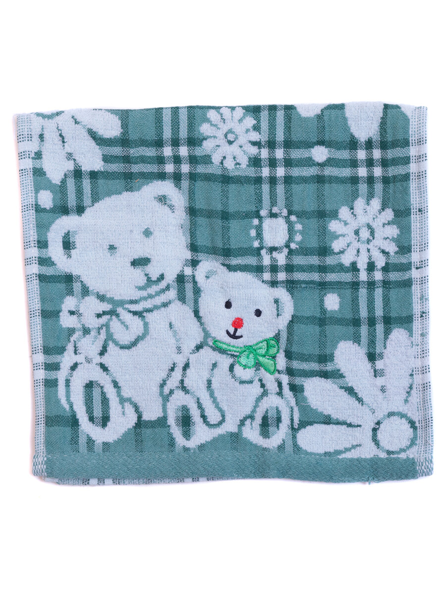 Полотенце 70х140 см. Мишки зеленый