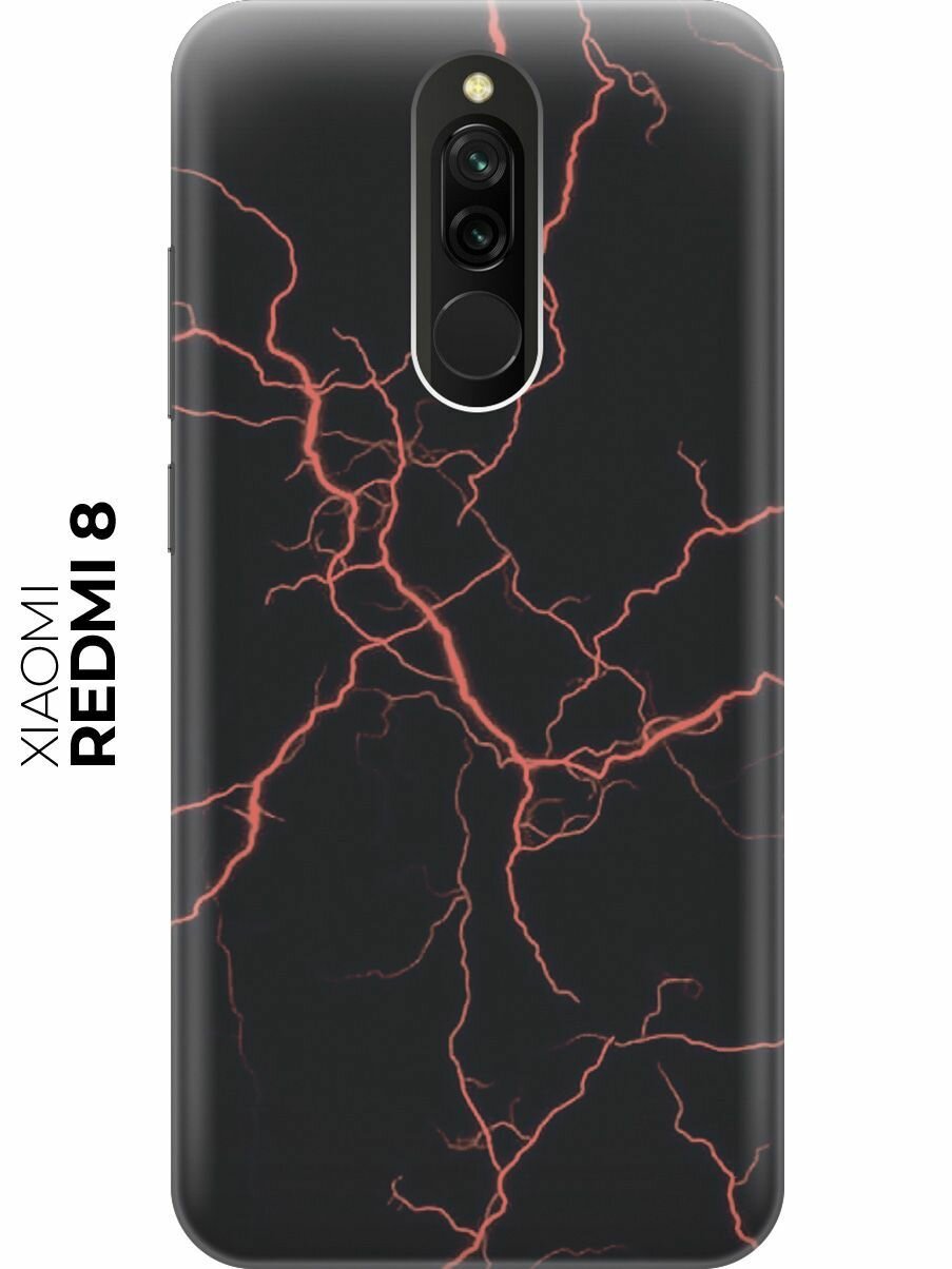 Силиконовый чехол Алая молния на Xiaomi Redmi 8 / Сяоми Редми 8