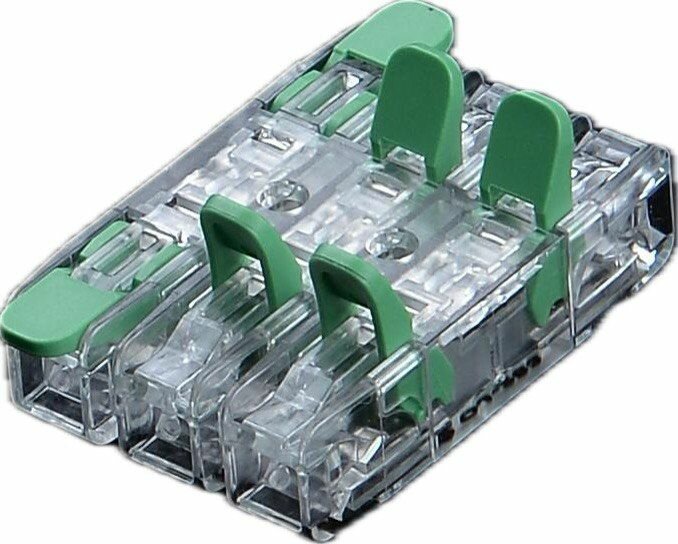 Клемма премиальная электромонтажная 20 штук в комплекте , трехфазная с защелками OJ283