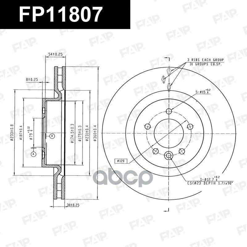 Тормозной диск FAP арт. FP11807