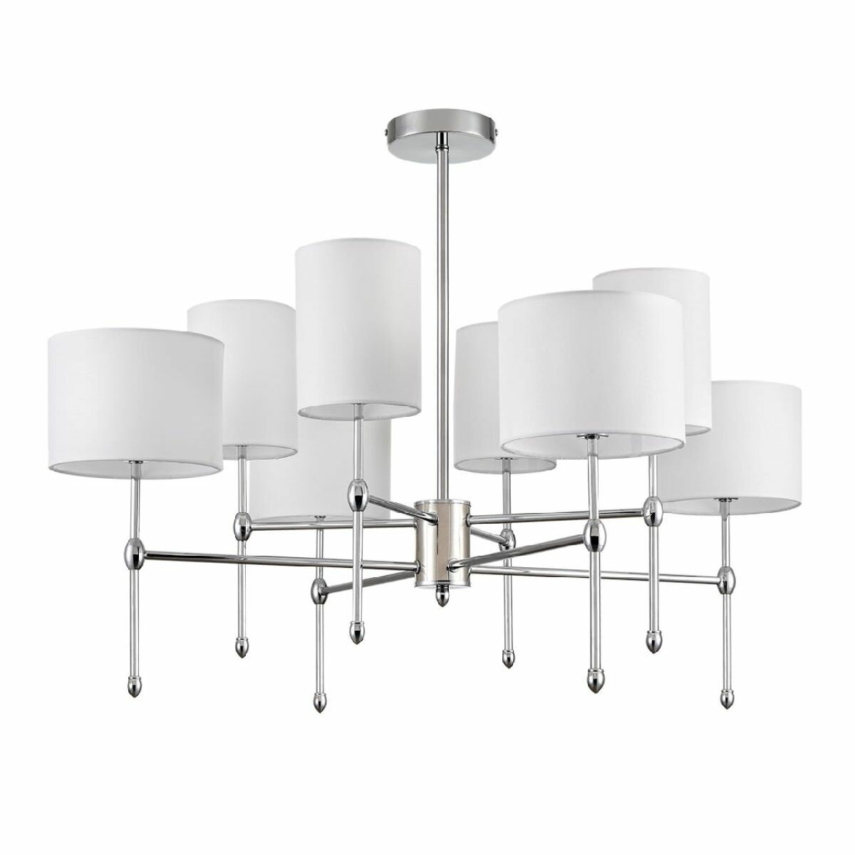 Люстра на штанге Lumion Latti 6589/8C, в стиле минимализм, плафон серебристый, хромированная арматура