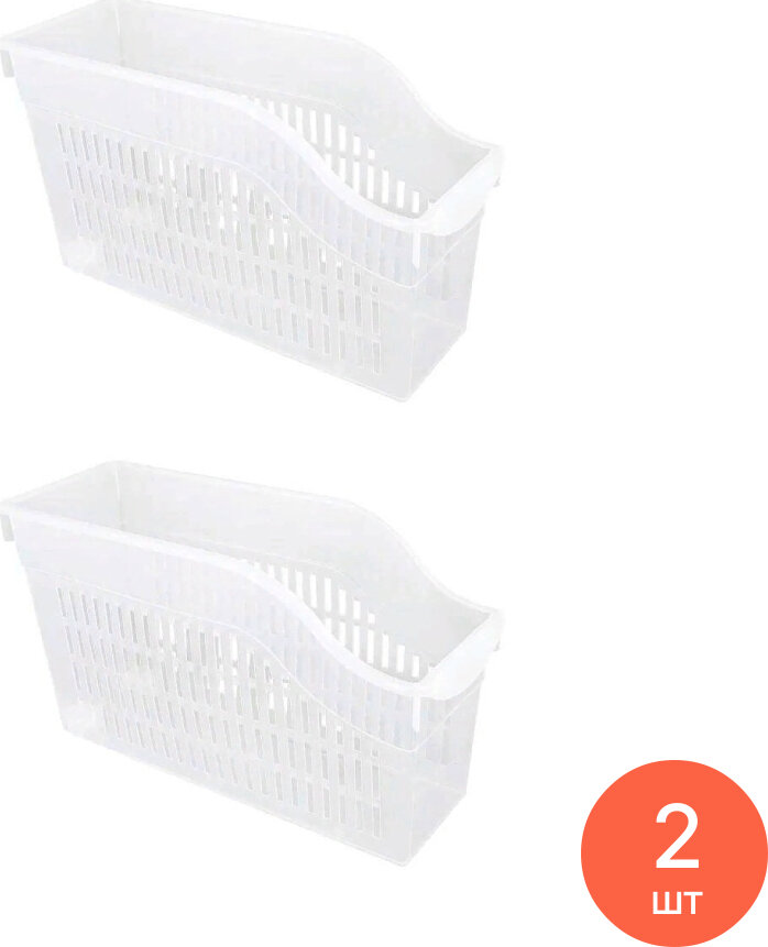 Контейнер для хранения Полимербыт Хозяйственный на колесах полипропилен прозрачный 355х130х200мм, 6.0л / органайзер для вещей (комплект из 2 шт)