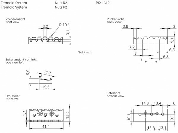 Топлок Original Floyd Rose R2 FRNR2CP (41,3мм), хром