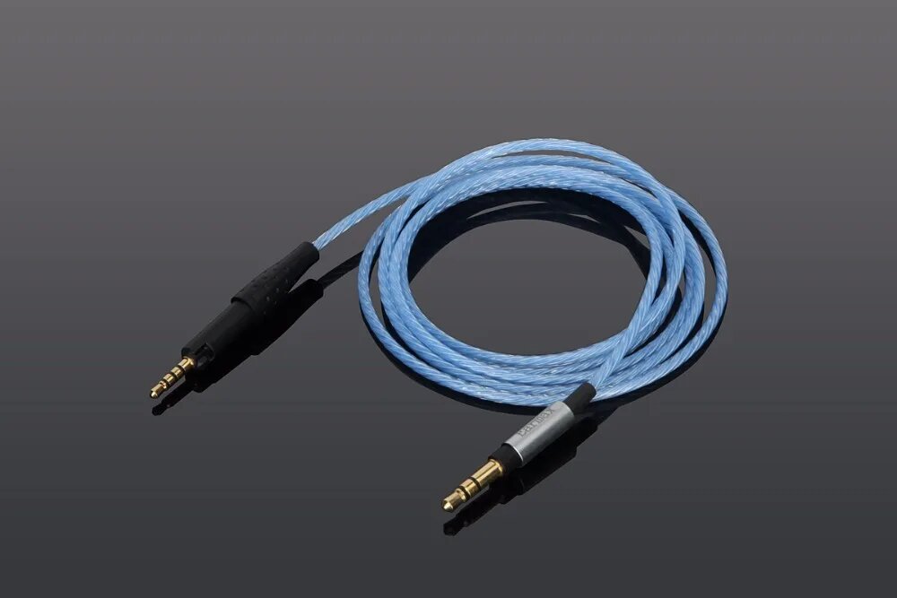 Earmax Blue посеребренный аудиокабель для наушников