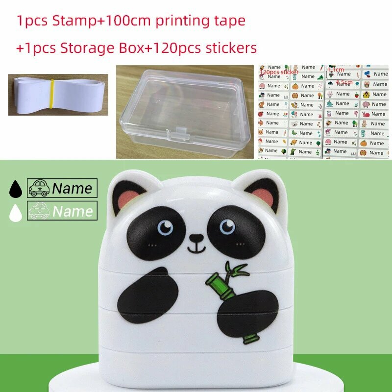 Детский штамп с именем Panda Set 2 IN 1