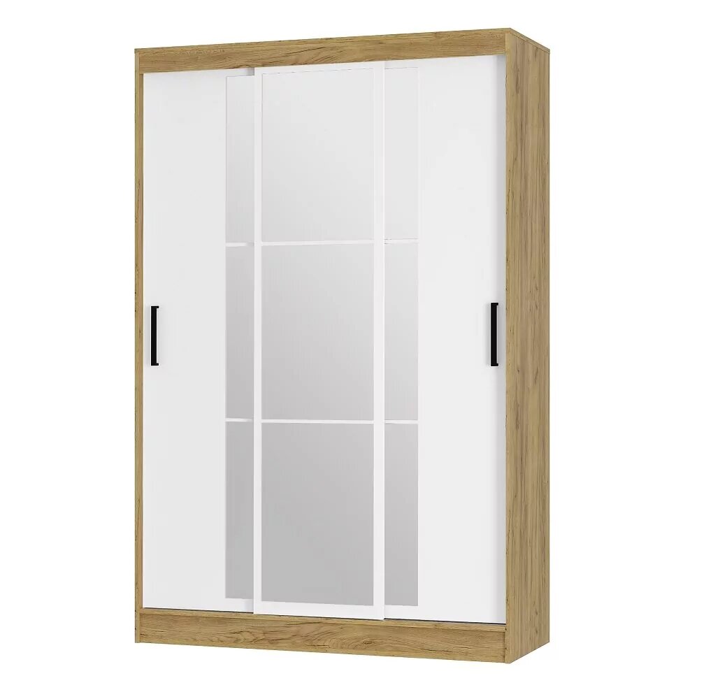 Шкаф-купе ШКК-03 «Тайм» (Крафт/Белый) 131х50х200