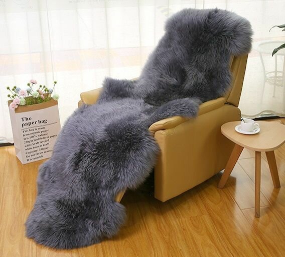 Шкура овечья натуральная, шкура на пол, коврик, накидка на диван,70*200cm