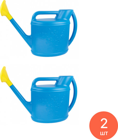 Лейка для цветов Альтернатива Премьера с рассеивателем пластик голубая 10л (комплект из 2 шт)