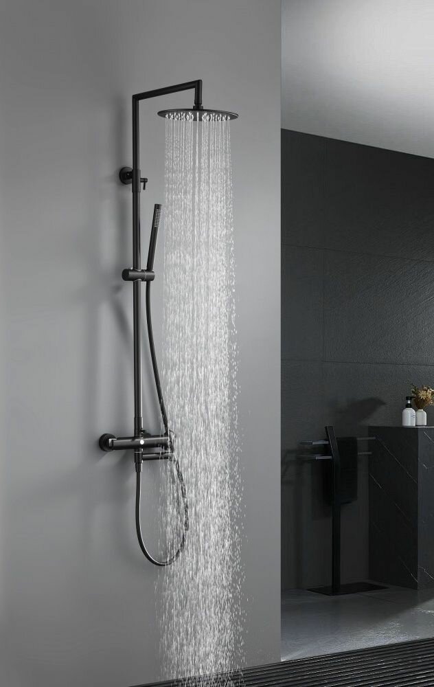 19162-C Душевая система (черный) GANZER