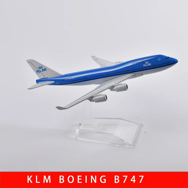 Модель самолета KLM Boeing B747, синий, 1/400