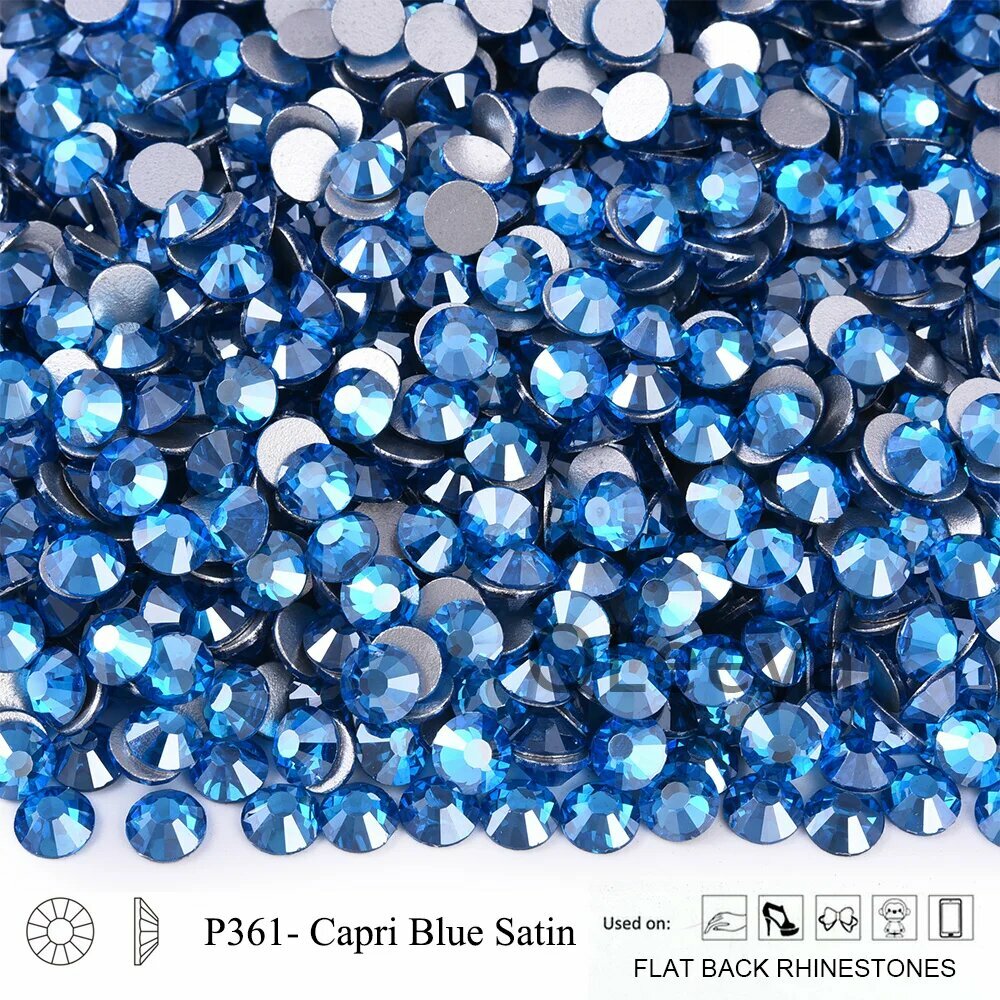 Кристаллы Oleeya SS16 Capri Blue Satin 1440шт