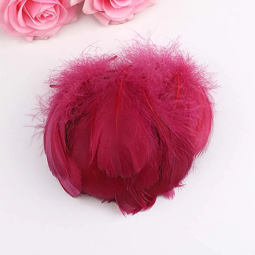 Гусиные перья QIMONTON, 100 шт, 7-12 см Розовый, 100pcs, G7 wine red