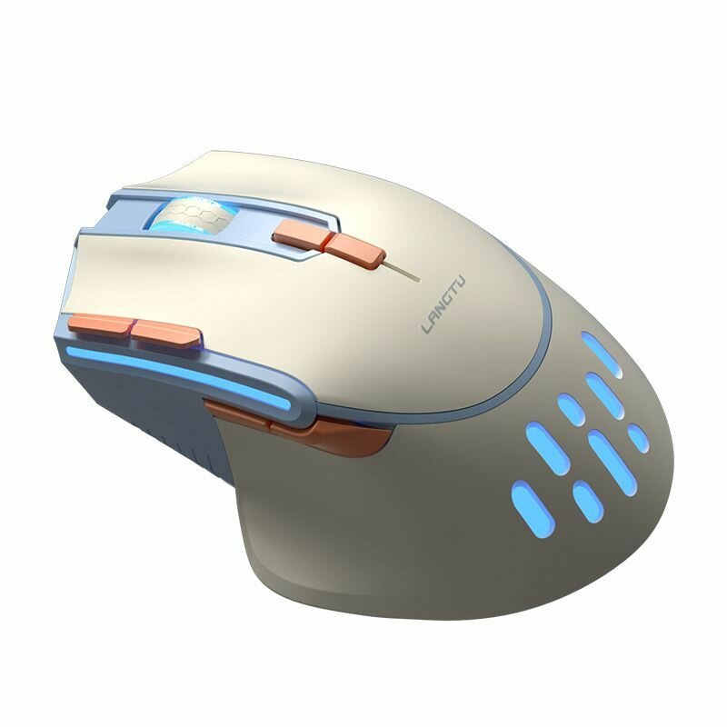 Игровая мышь беспроводная Механическая мышь LANGTU G3, макропрограммирование, RGB-подсветка, проводная/беспроводная, голубой