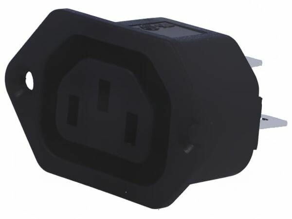 Разъем BULGIN PX0675/63, питания AC, гнездо, "мама", 10 А, 250ВAC, IEC 60320, C13 (F)