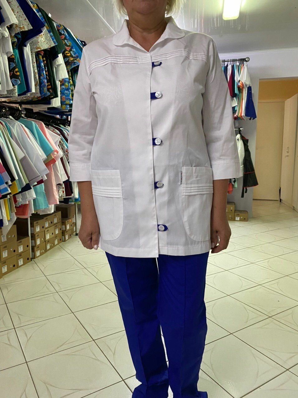 Костюм Катрин(бело/син))медицинский