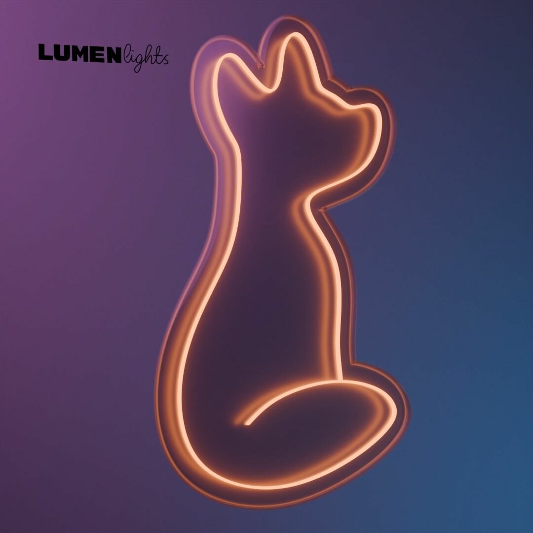 Неоновая вывеска, светильник декоративный Лисичка, 27х14 см.