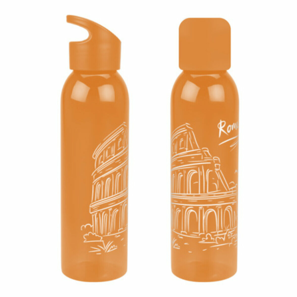Бутылка для воды «Колизей. Рим. Италия. История. Архитектура» (оранжевый)