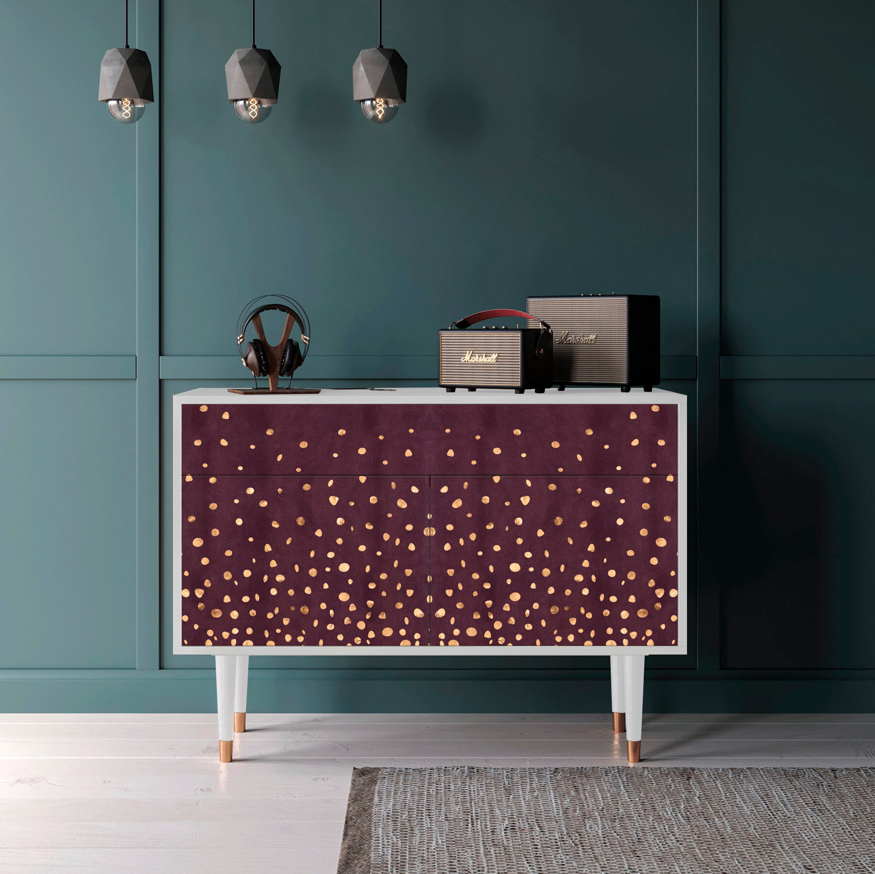 Комод - STORYZ - BS4 Glowworms, Размер - 115 x 85 x 48 см, Цвет корпуса - Белый