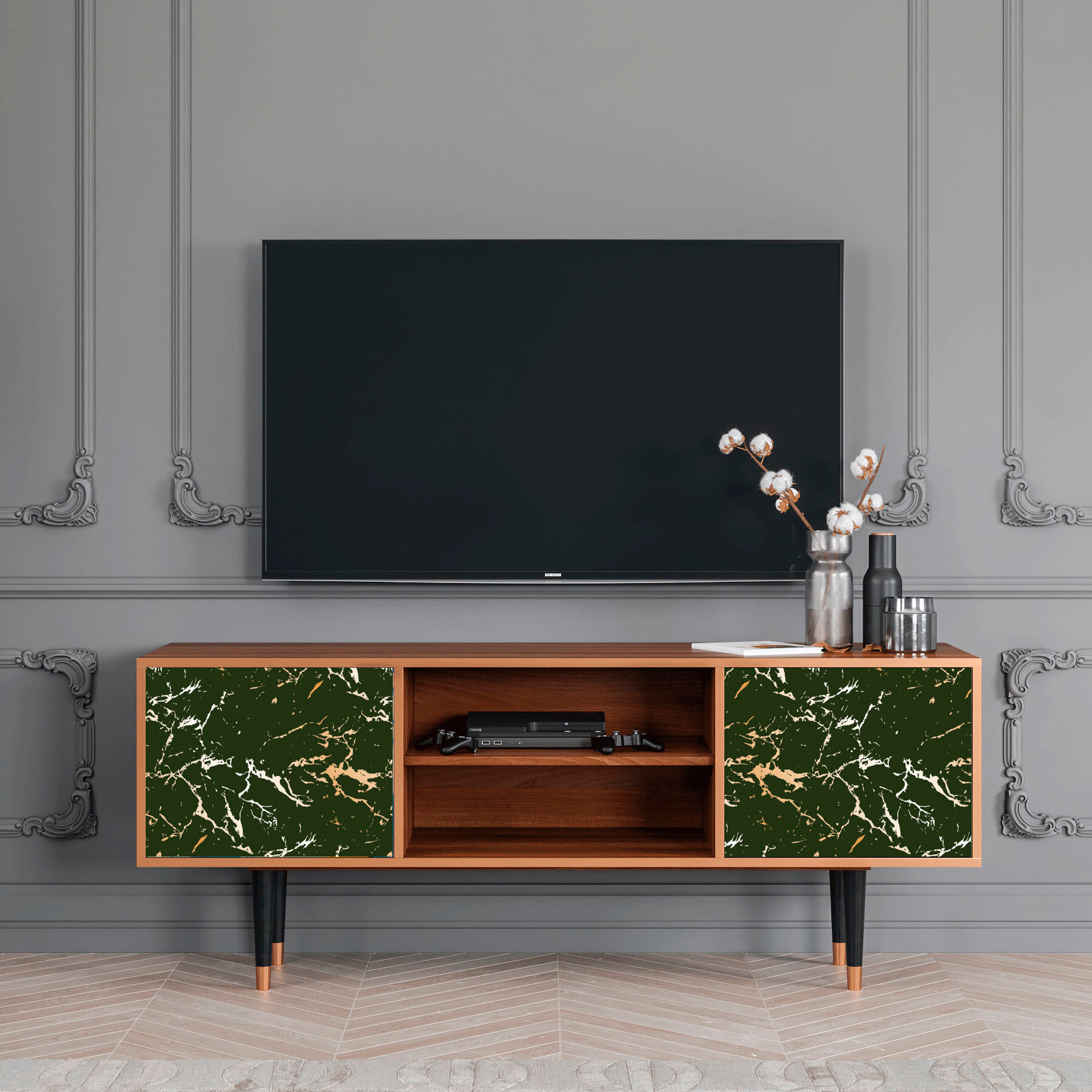 ТВ-Тумба - STORYZ - T2 Amazon Forest, Размер - 170 x 69 x 48 см, Цвет корпуса - , Орех