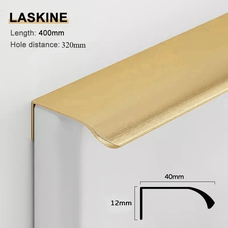Золотые ручки для шкафа 400 мм, gold-400mm