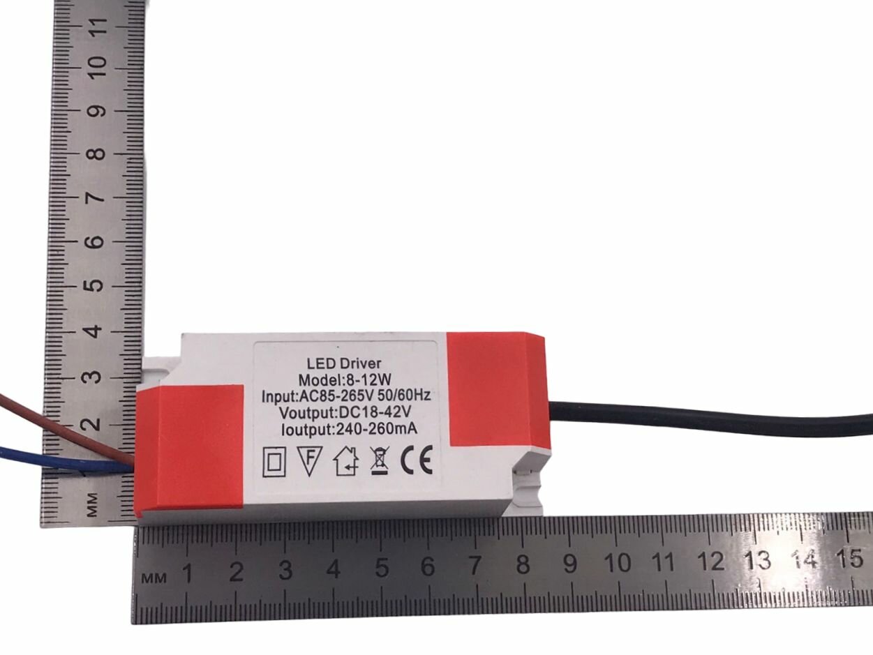 Драйвер для светодиодной ленты, Блок питания для светодиодной ленты, 42В, 12 Вт, IP20