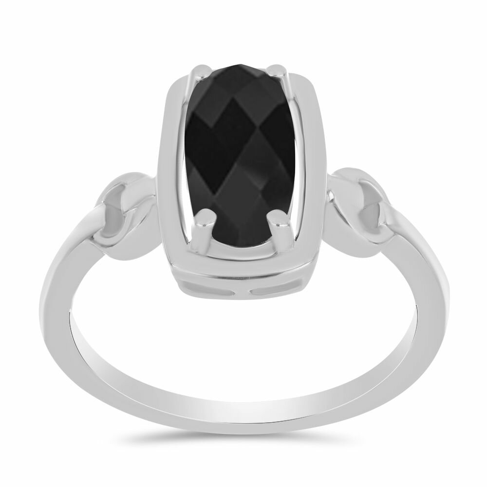 Кольцо тонкое, серебро, 925 проба, родирование, агат