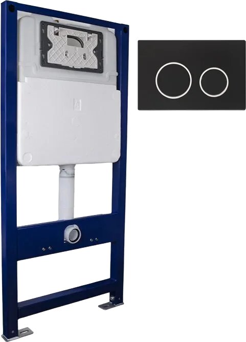 Инсталляция с кнопкой KUPÁLA Jado W02 50 см, крепление к стене/к полу, кнопка для унитаза хром, матовая