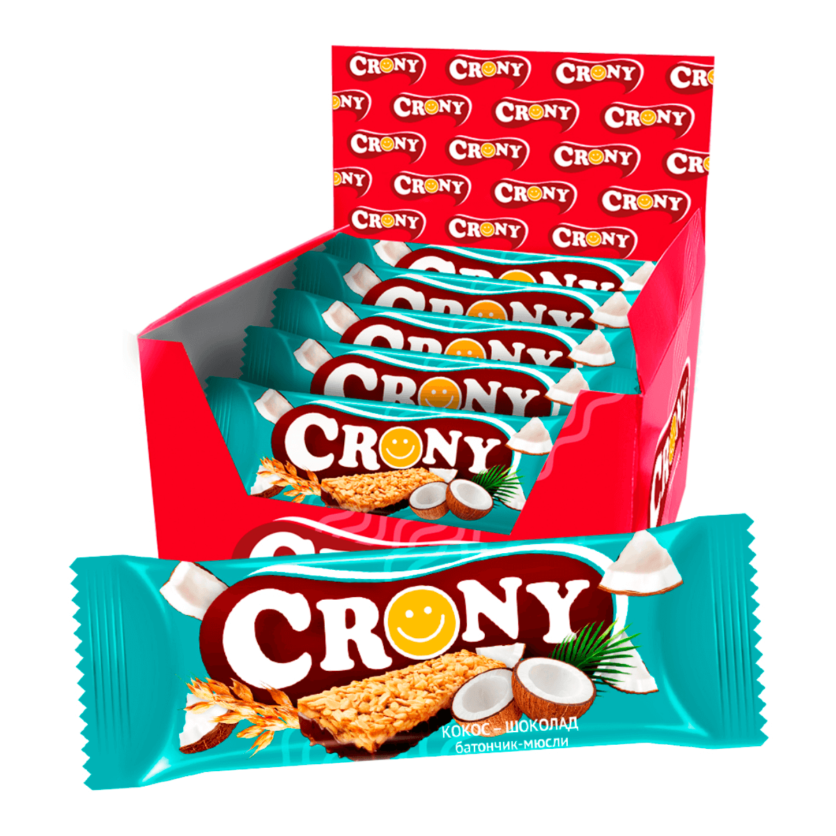 Батончик злаковый мюсли Кокос-шоколад 12 шт по 50 г, CRONY