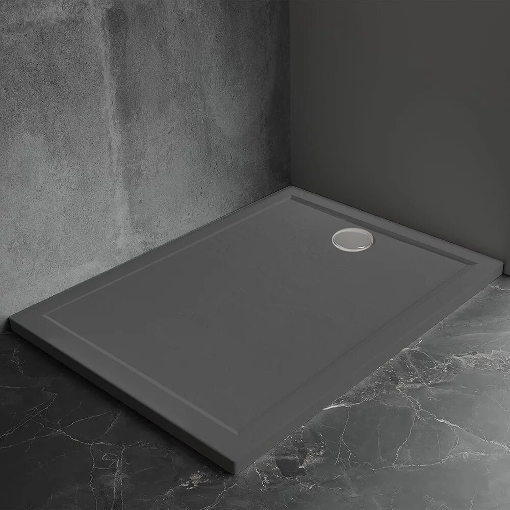 Душевой поддон (100х90) Veconi Pietra AG PT-AG-10090-RU антрацитово-серый