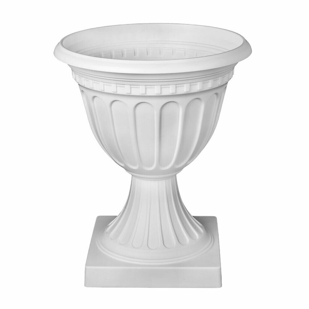 Вазон пластиковый 'Олимпия' 18л, белый, на ножке, классический дизайн