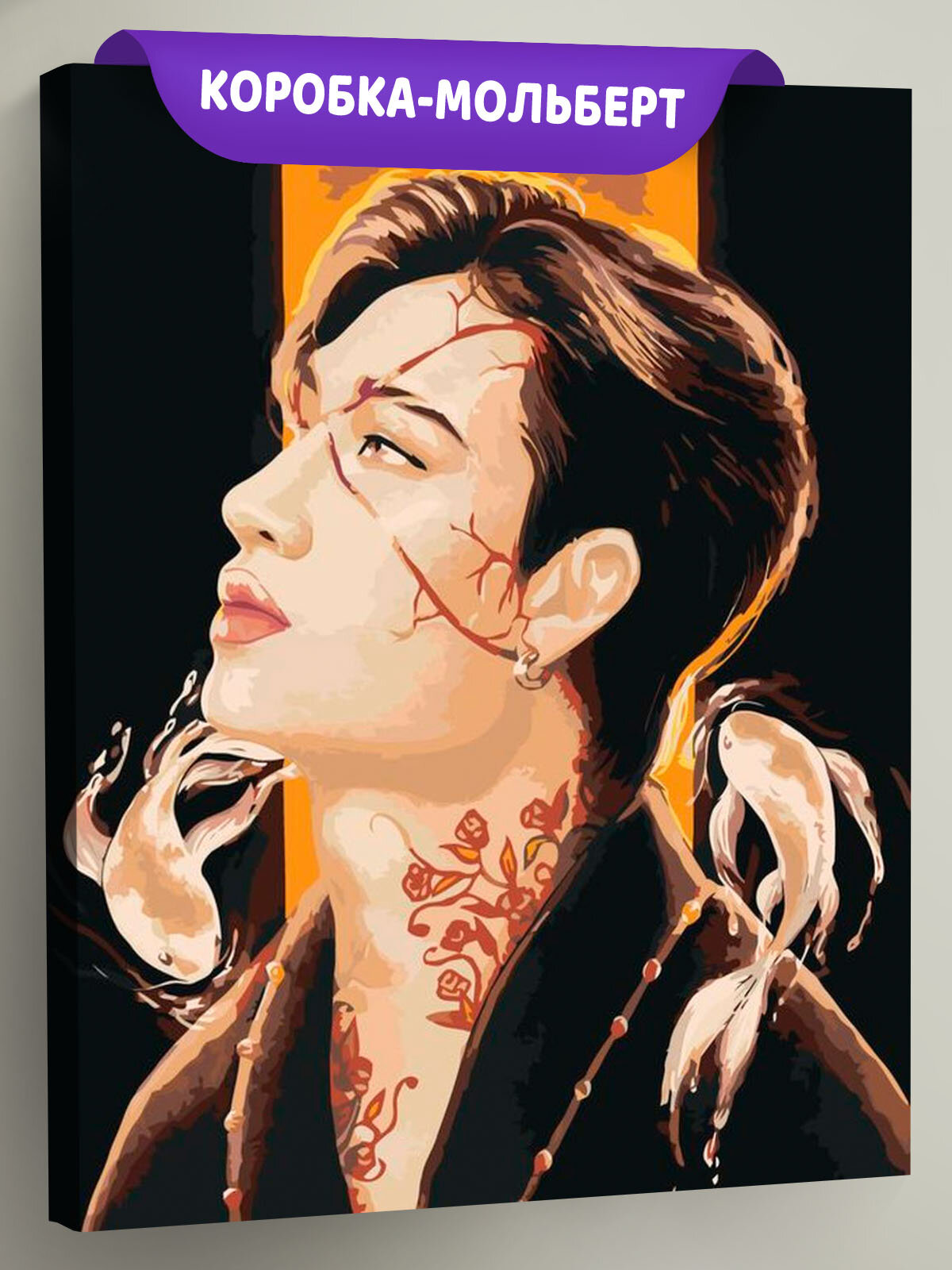 Картина по номерам на холсте с подрамником "Stray Kids Стрей Кидс: Бан Чан Арт", Раскраска 40x50 см, Музыканты